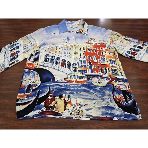 Michael Leu | Tops | Michael Leu 0 Silk Blouse Venice Canal Scenic ...